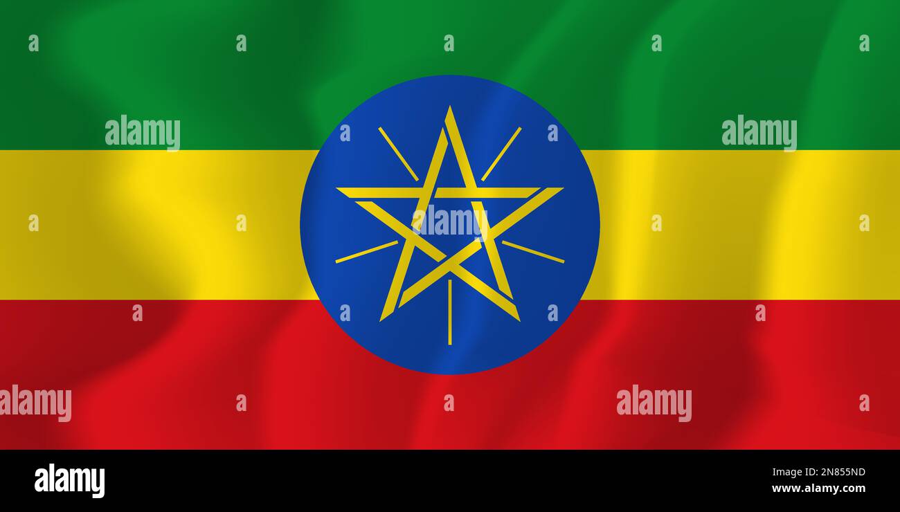 Ethiopia Waved Flag Illustration Vector Stock Vector Image & Art - Alamy