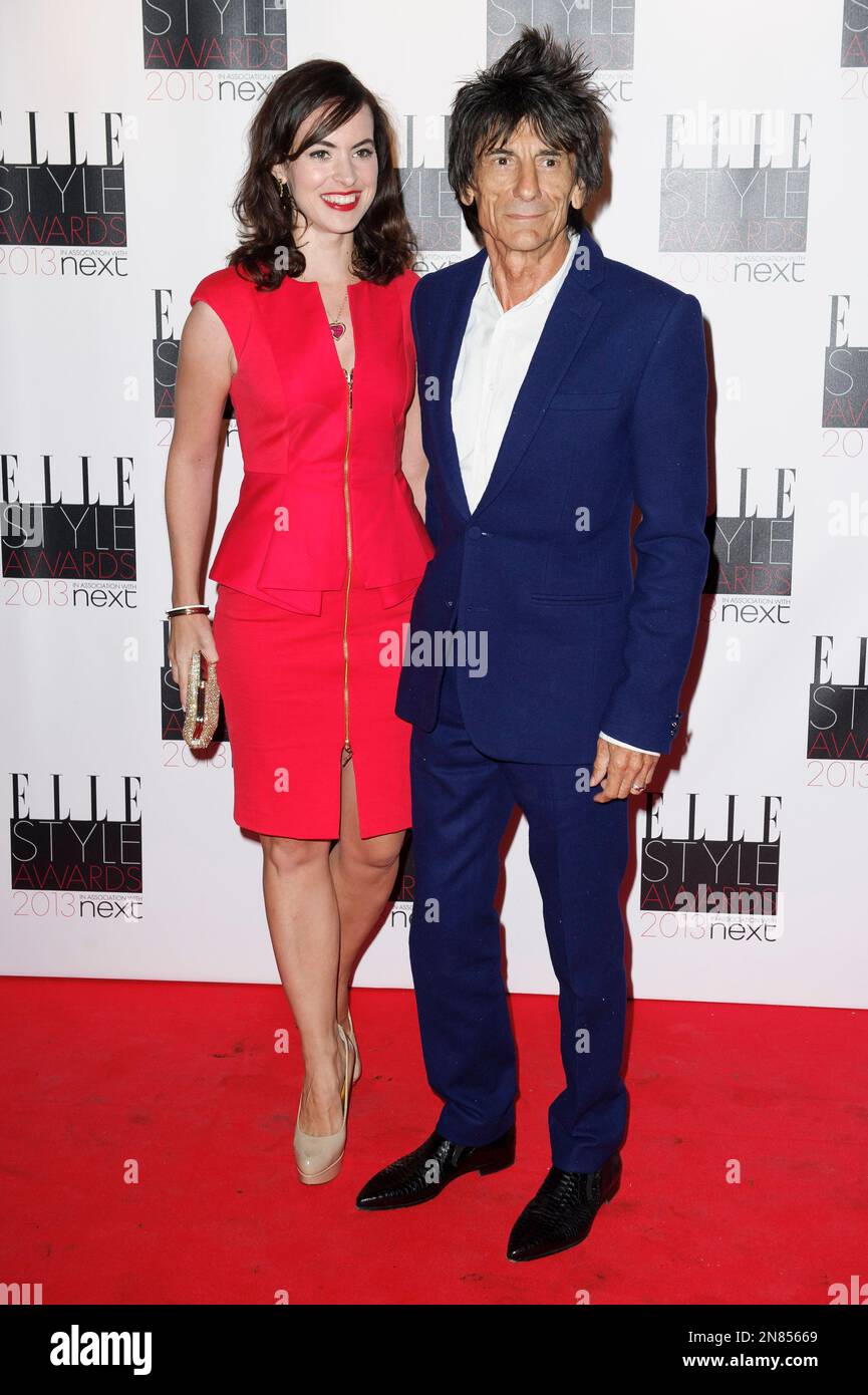 British musician Ronnie Wood and Sally Humphreys arrive for the Elle ...