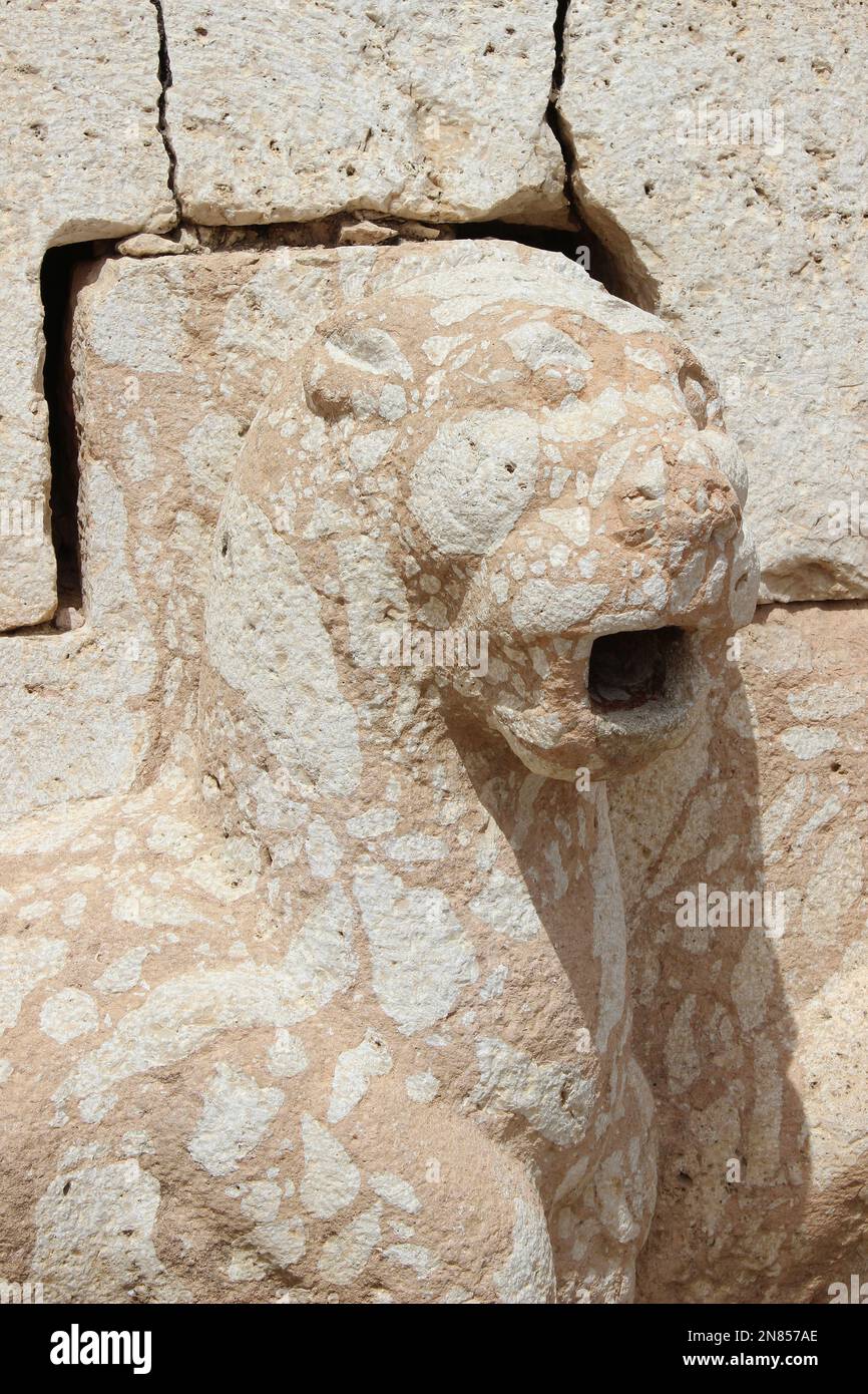 Stone Carved Lion Qasr Al Abd in Iraq El Amir Jordan Stock Photo - Alamy