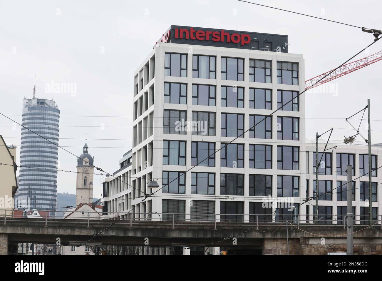 Jena, Germany. 11th Feb, 2023. The Intershop Communications AG building ...