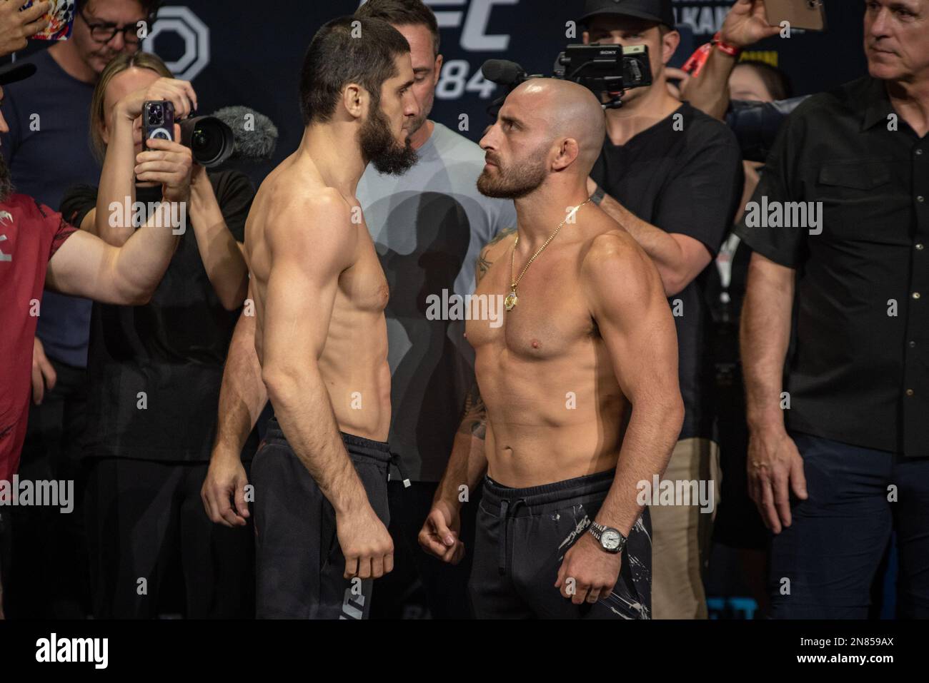 PERTH, AUSTRALIA - FEBRUARY 11: Islam Makhachev and Alexander ...