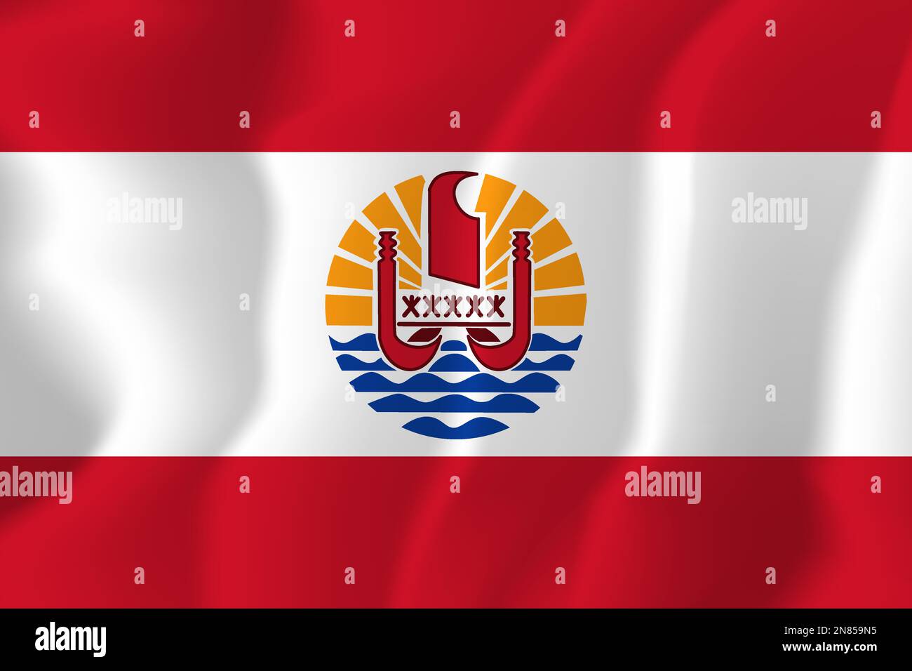 French Polynesia Waved Flag Illustration Vector Stock Vector Image ...