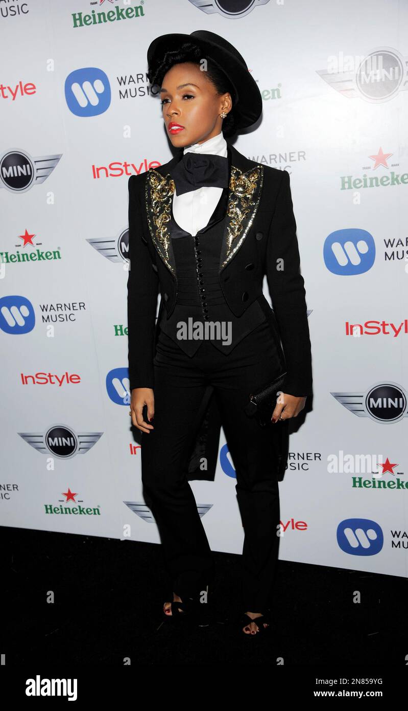 Recording artist Janelle Monae poses at the Warner Music Group 2013 ...