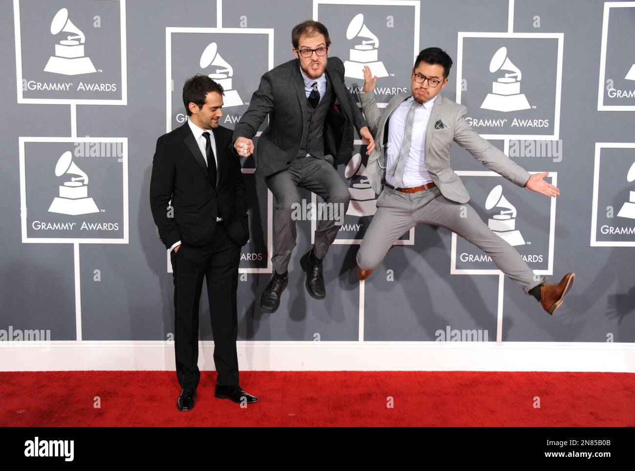 From left, Gaetano Crupi, Daniel Scheinhart and Daniel Kwan arrive at ...