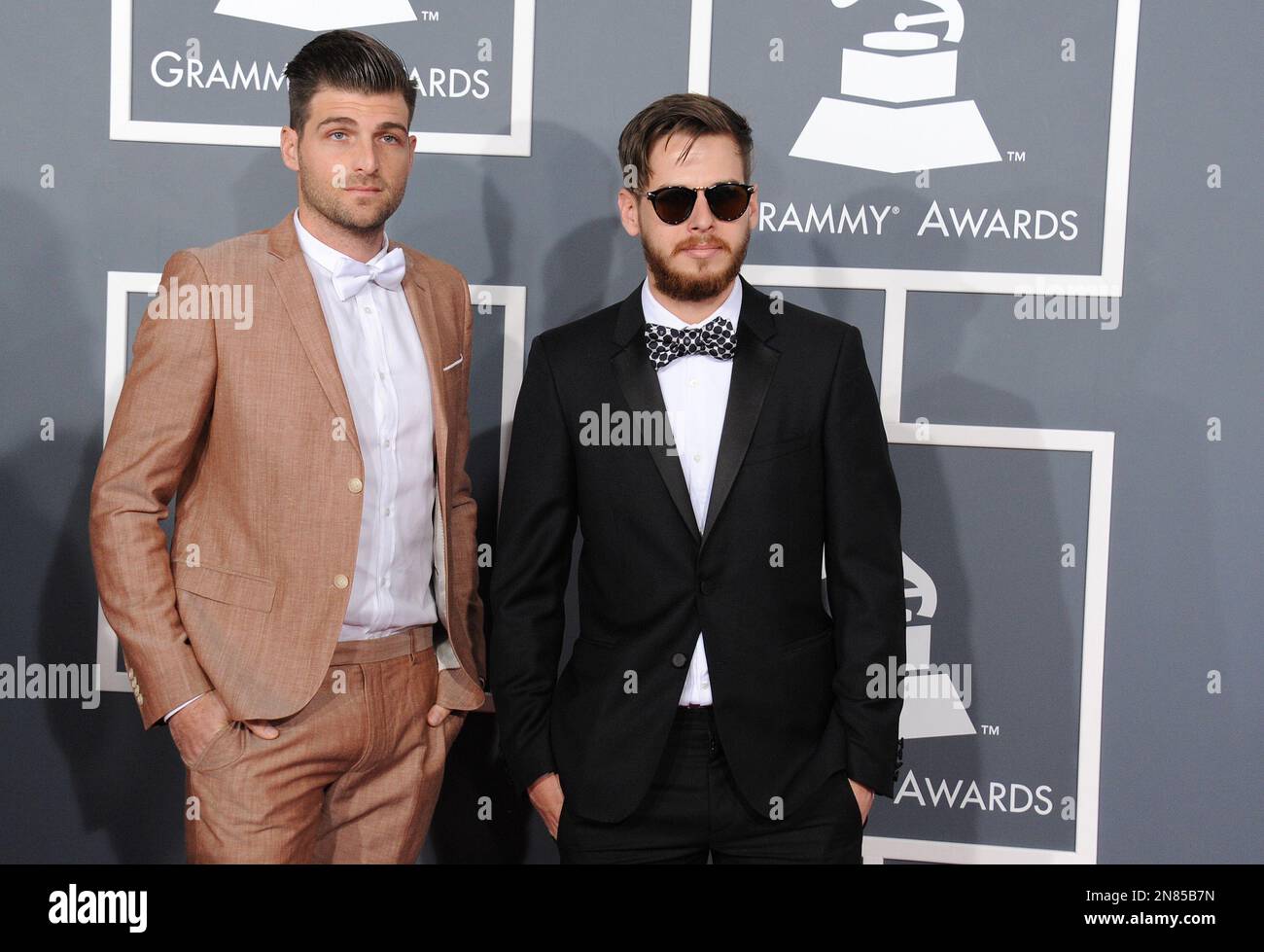 Foster the People, Cubbie Fink, left, and Mark Foster arrive at the ...