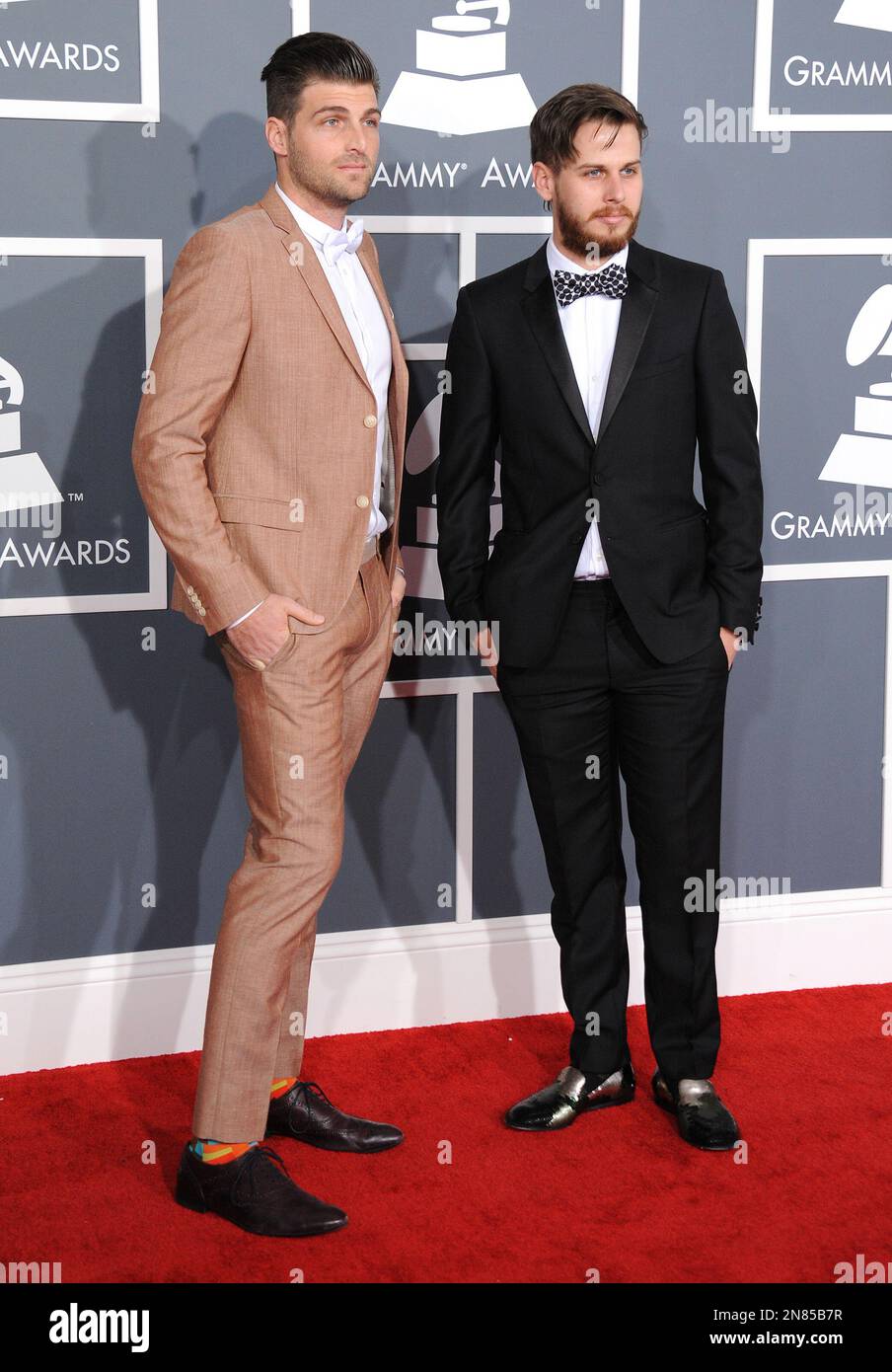Foster the People, Cubbie Fink, left, and Mark Foster arrive at the ...