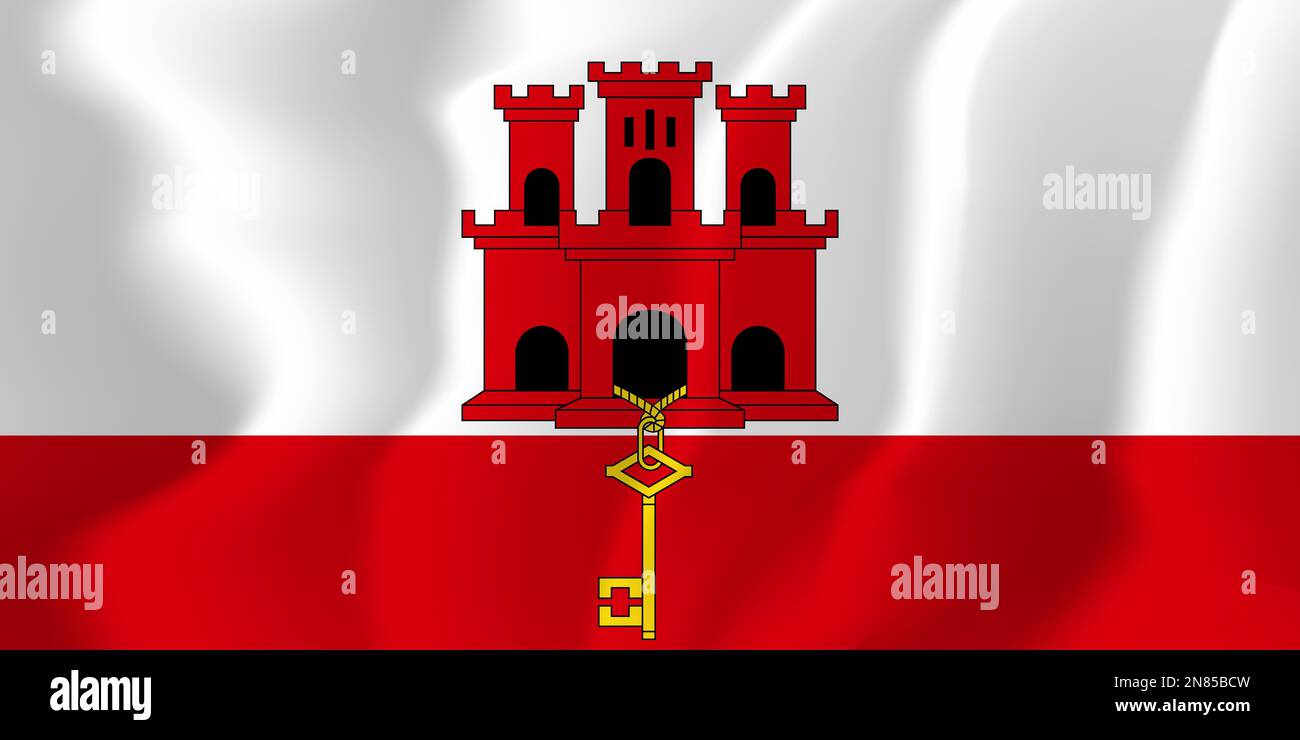Gibraltar Waved Flag Illustration Vector Stock Vector Image & Art - Alamy