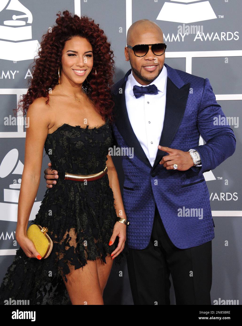 Singer Flo Rida, right and Natalie La Rose arrive at the 55th annual ...