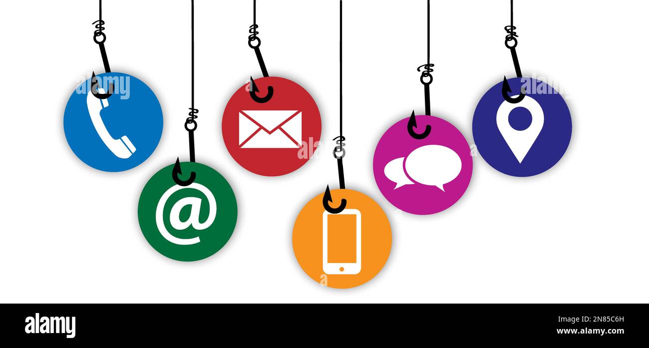 Contact us or call us symbols Social Media network icons for business ...