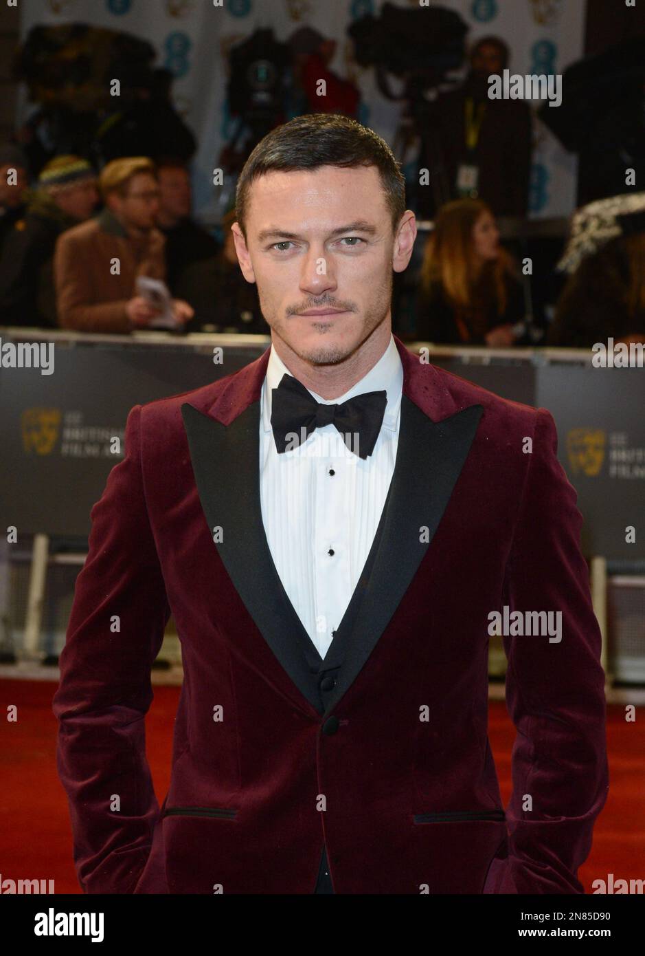 Luke Evans seen arriving for the BAFTA Film Awards at the Royal Opera ...