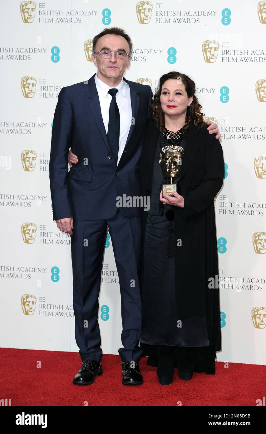 British director Danny Boyle, left, and producer Tessa Ross pose with ...