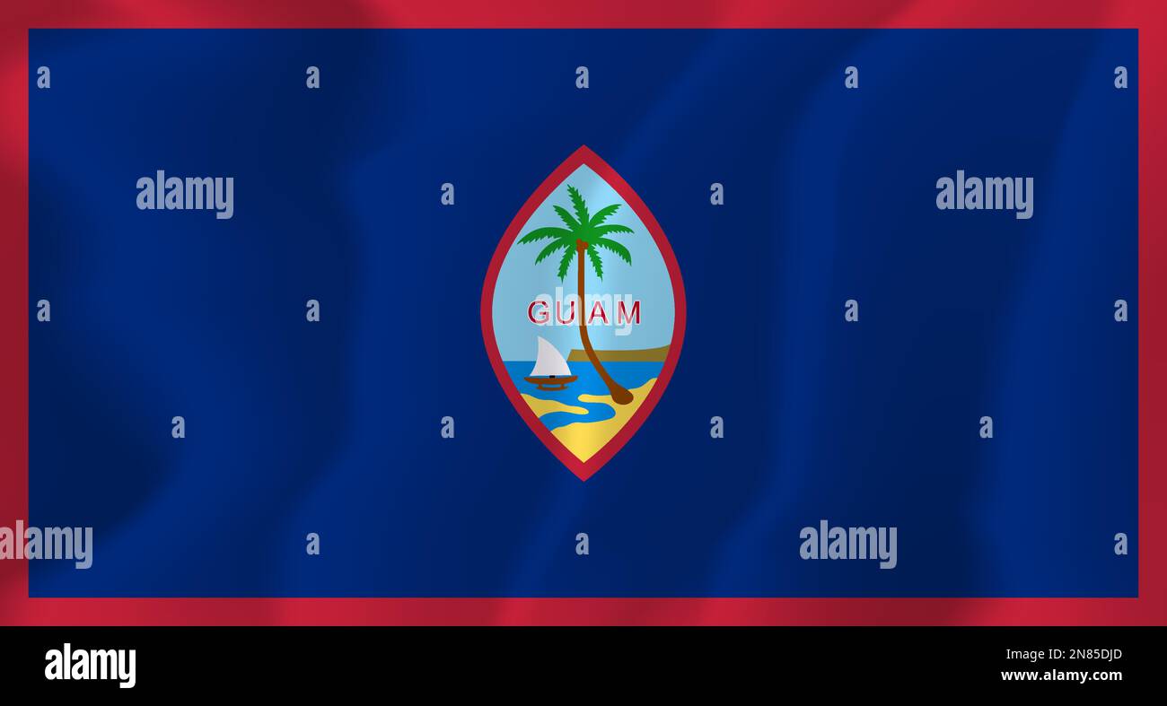 Guam Waved Flag Illustration Vector Stock Vector Image & Art - Alamy