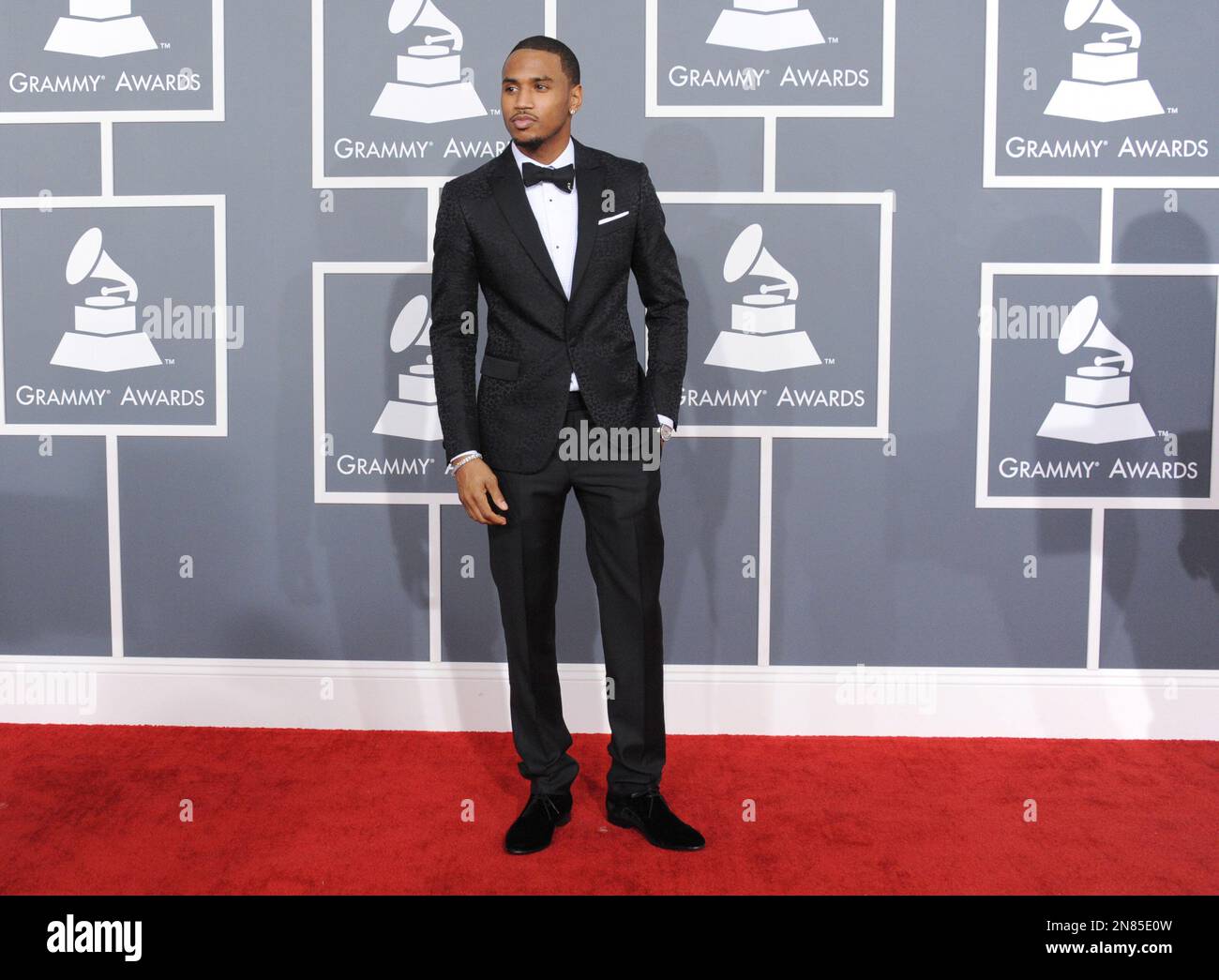Trey Songz arrives at the 55th annual Grammy Awards on Sunday, Feb. 10 ...