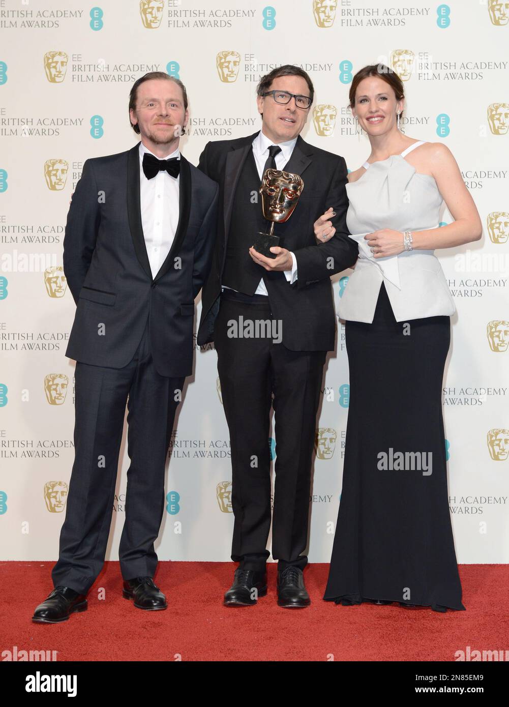 Simon Pegg, Jennifer Garner and David O'Russell, winner of Best Adapted ...