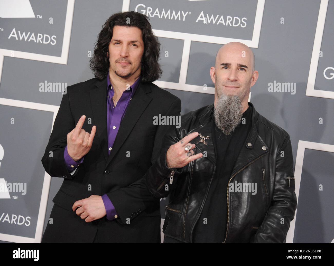 Musicians Frank Bello, left, and Scott Ian, of the musical group ...