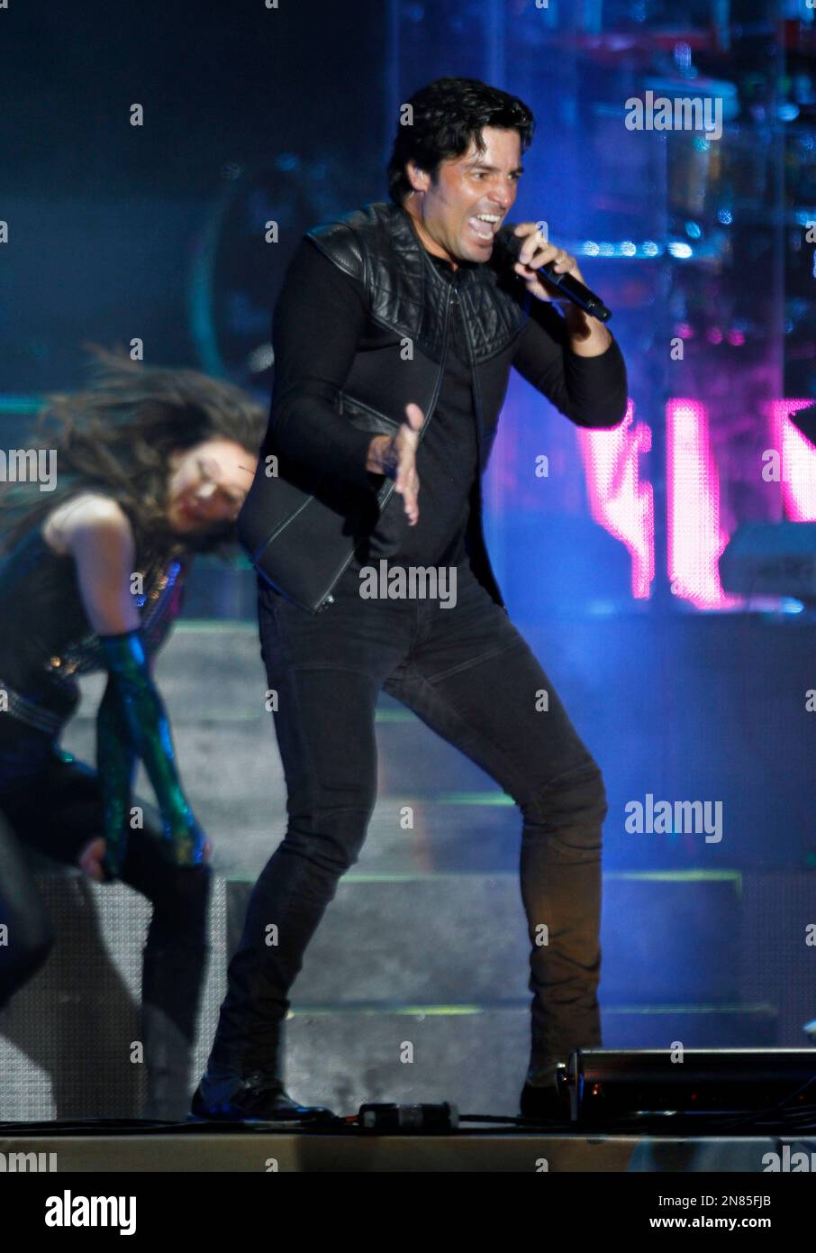 Puerto Rican pop singer Chayanne performs during a free open air ...