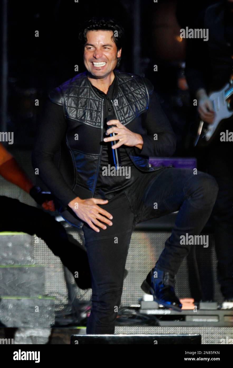 Puerto Rican pop singer Chayanne performs during a free open air ...