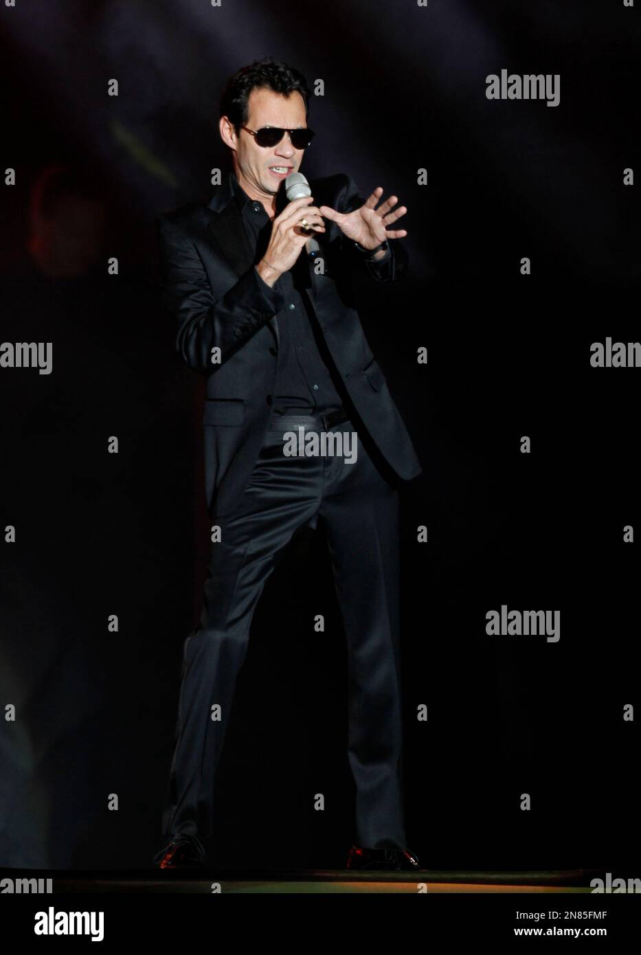 Puerto Rican singer Marc Anthony performs during a free open air ...