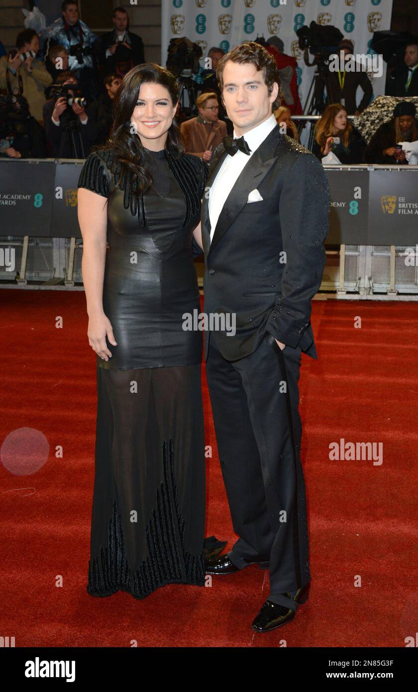 Henry Cavill, Guest Pegg seen arriving for the BAFTA Film Awards at the ...