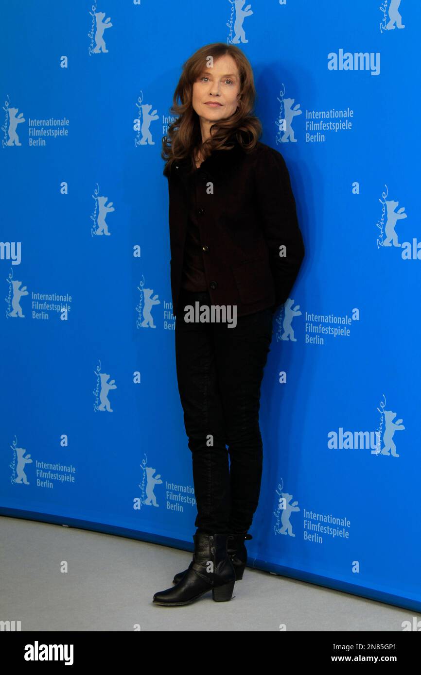 Actress Isabelle Huppert poses at the photo call for the film The Nun ...