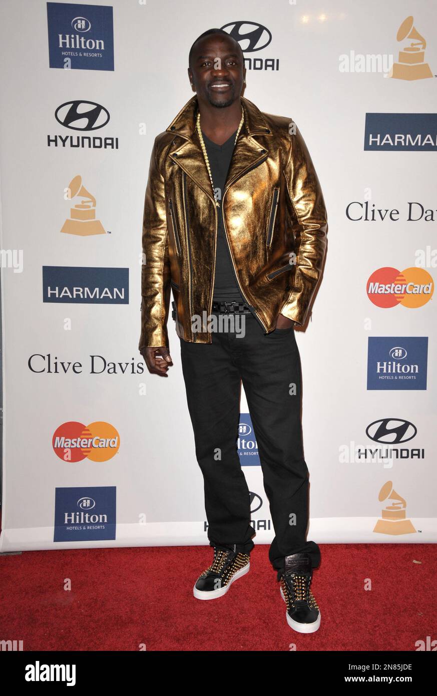 Recording artist Akon arrives at the Clive Davis Pre-GRAMMY Gala on ...