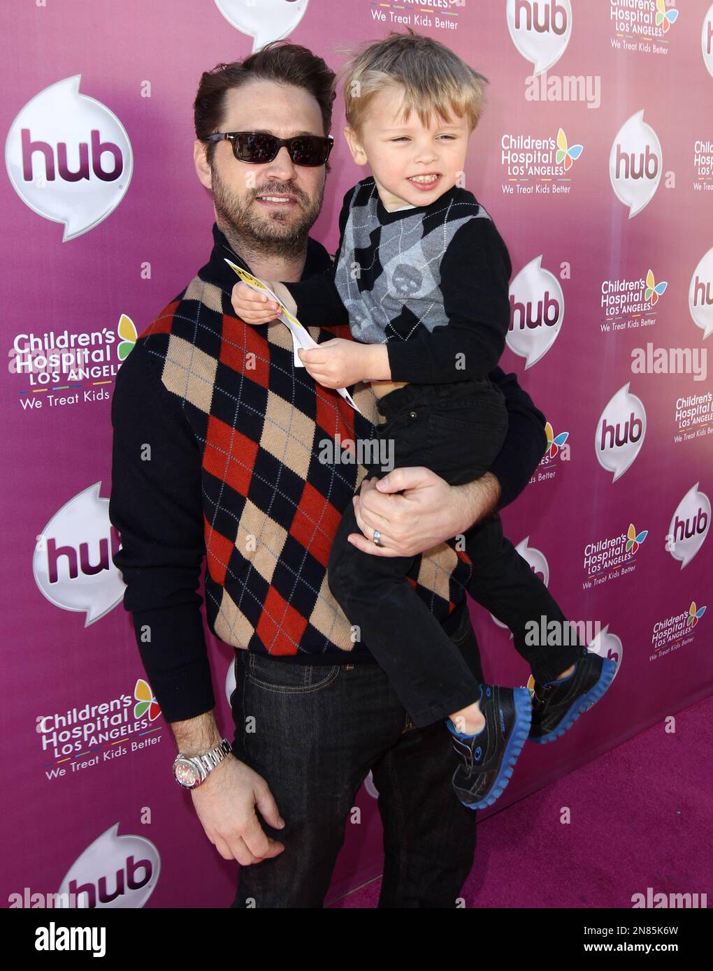 Jason Priestley and his son Dashiell Priestley attend The Hub TV ...