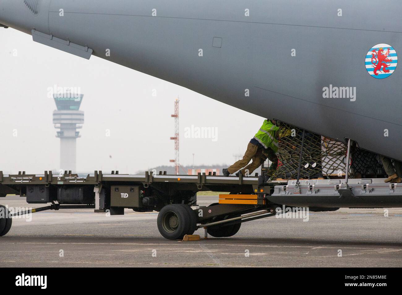 Illustration picture shows the departure of a logistics team of the ...