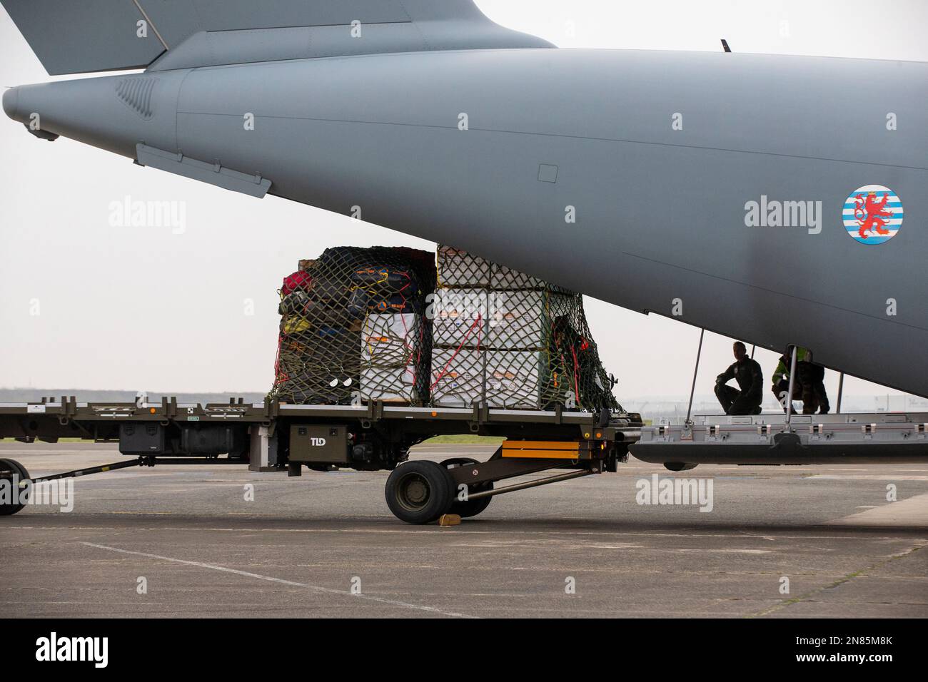 Illustration picture shows the departure of a logistics team of the ...
