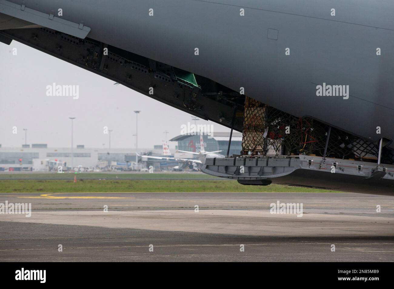 Illustration picture shows the departure of a logistics team of the ...