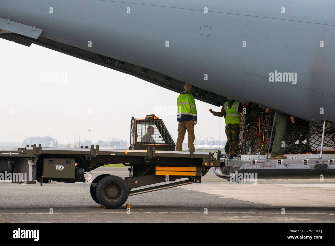 Illustration picture shows the departure of a logistics team of the ...
