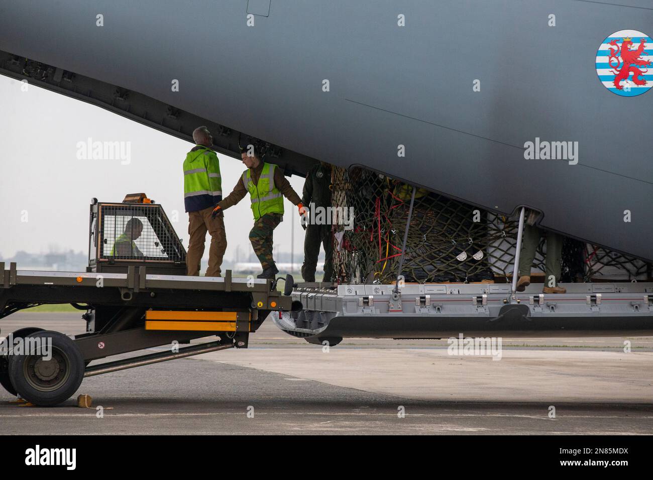 Illustration picture shows the departure of a logistics team of the ...