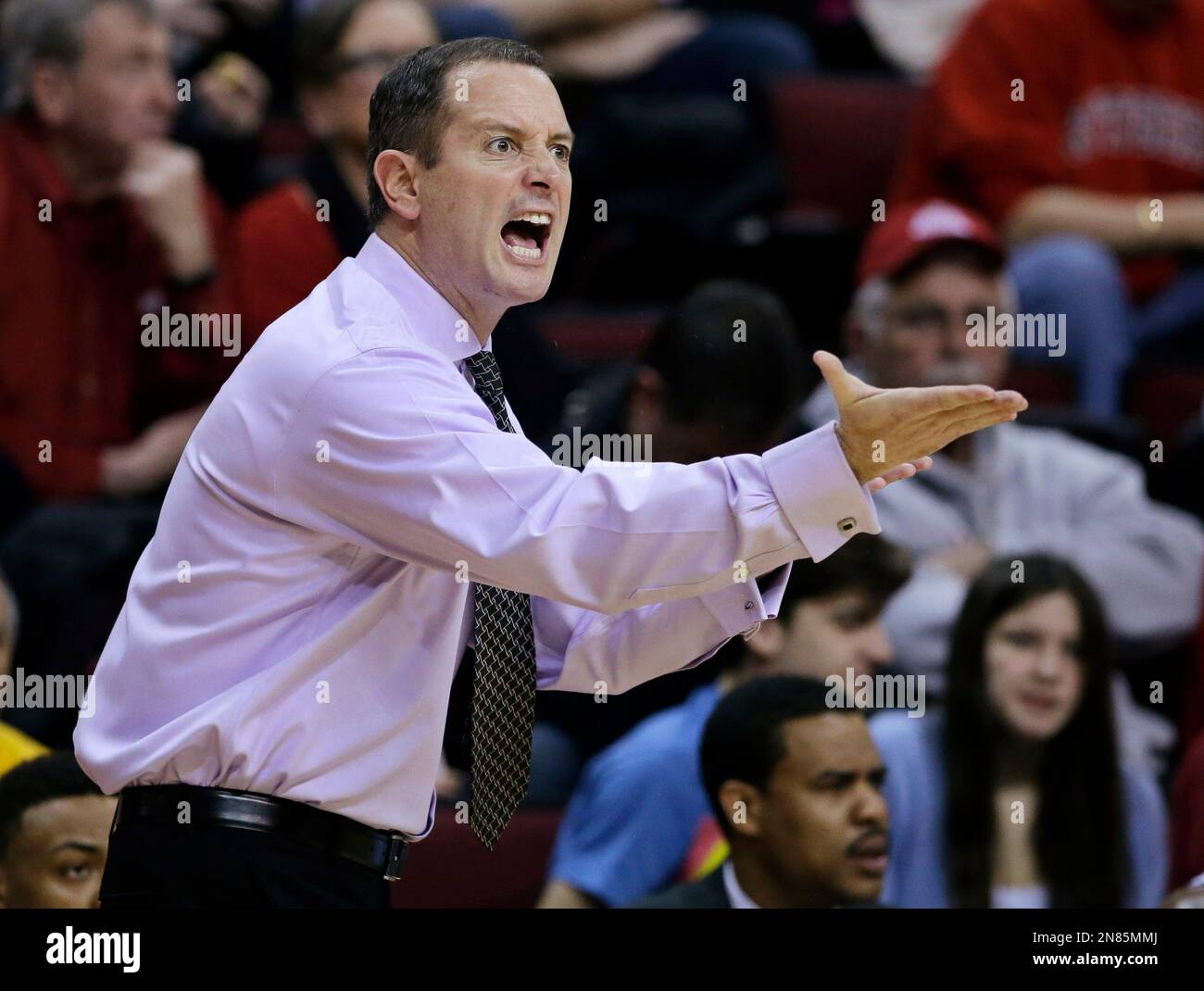 Rutgers coach Mike Rice reacts to play during the first half of an NCAA ...