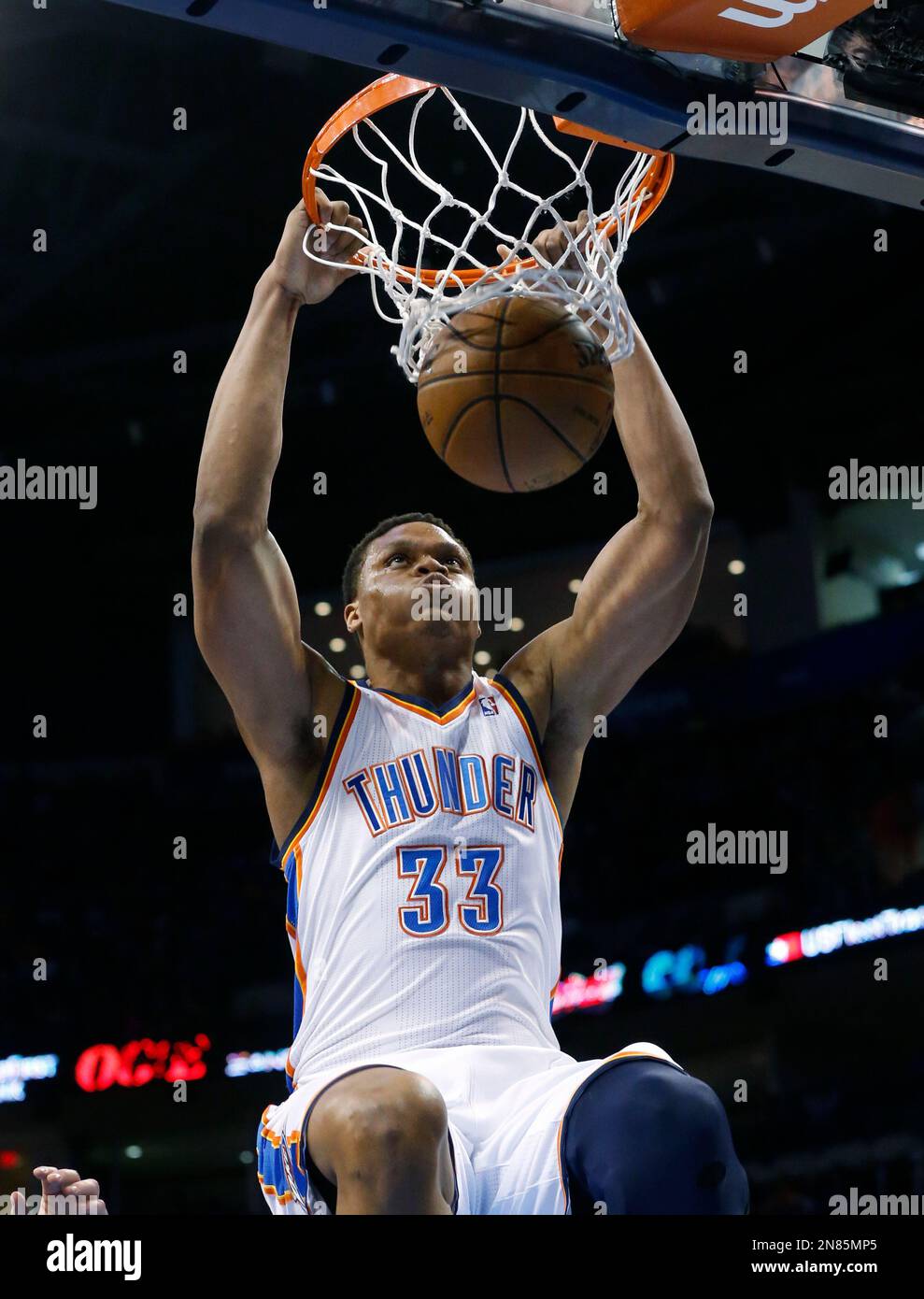 Oklahoma City Thunder center Daniel Orton (33) dunks against the ...