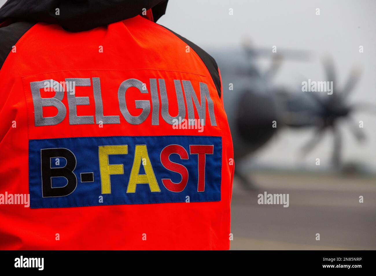 Illustration picture shows the departure of a logistics team of the ...