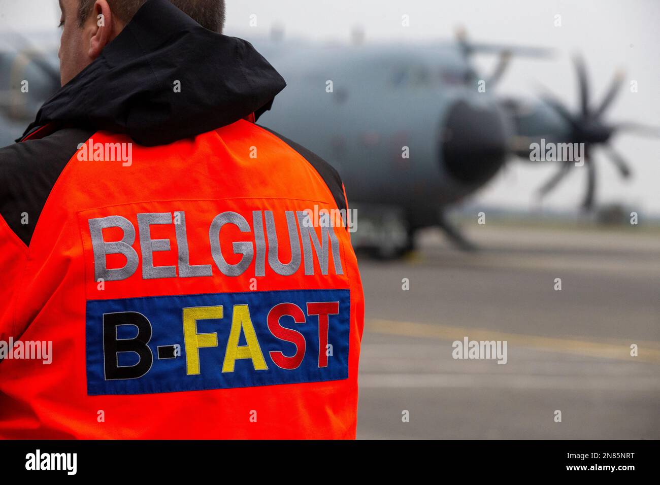 Illustration picture shows the departure of a logistics team of the ...