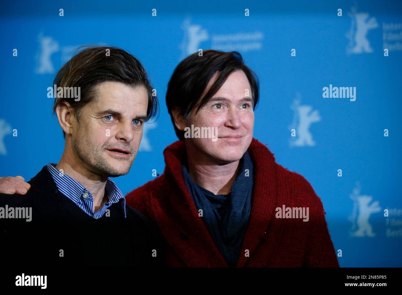 Actors Lars Rudolph and Uwe Bohm pose at the photo call for the film ...