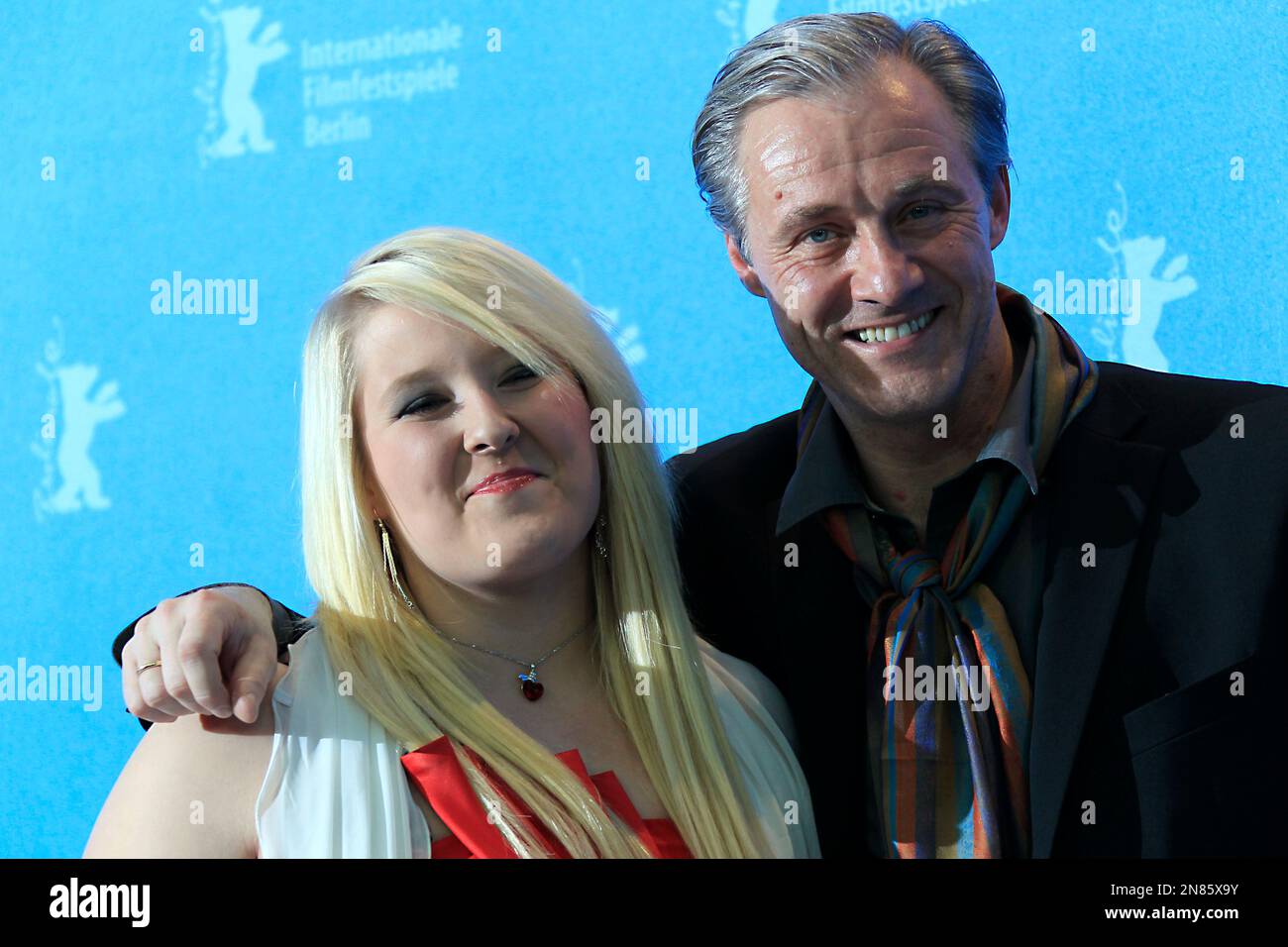 Actors Melanie Lenz and Joseph Lorenz pose at the photo call for the ...