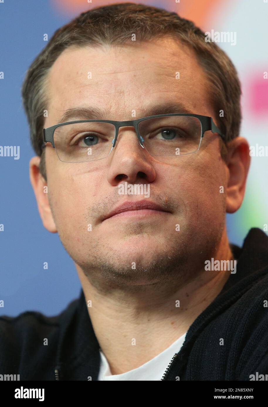 Actor Matt Damon during the press conference for the film Promised Land ...