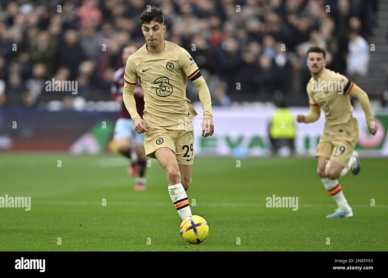London, UK. 11th Feb, 2023. Kai Havertz (Chelsea) during the West Ham ...