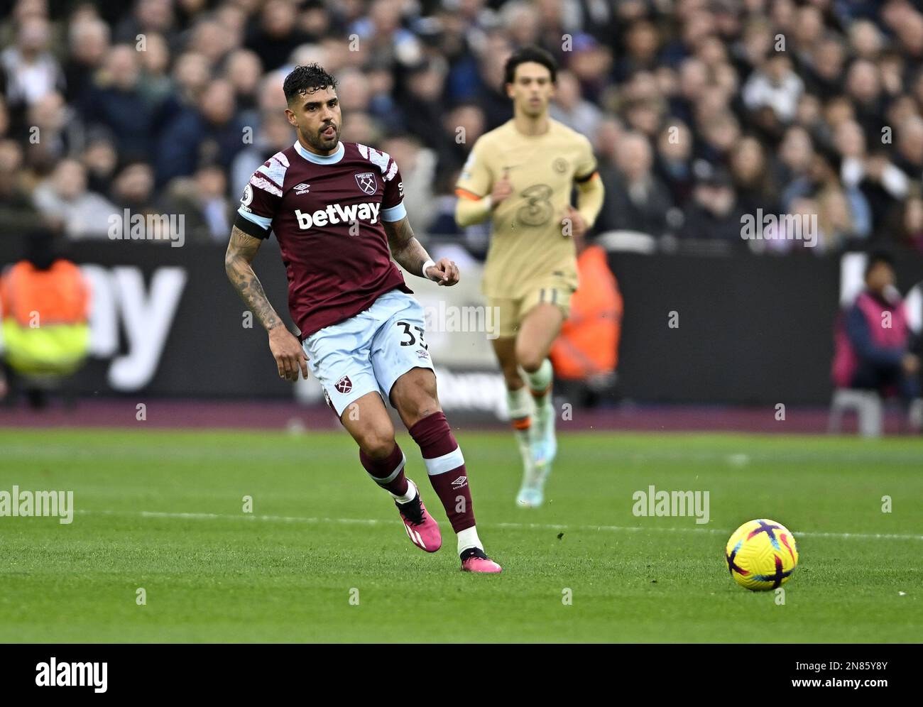 London, UK. 11th Feb, 2023. Emerson (West Ham) during the West Ham vs ...