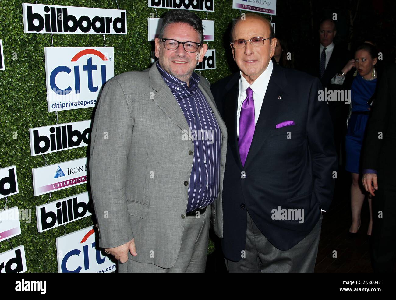 Clive Davis, Billboard Musical Visionary Award honoree, right, and ...