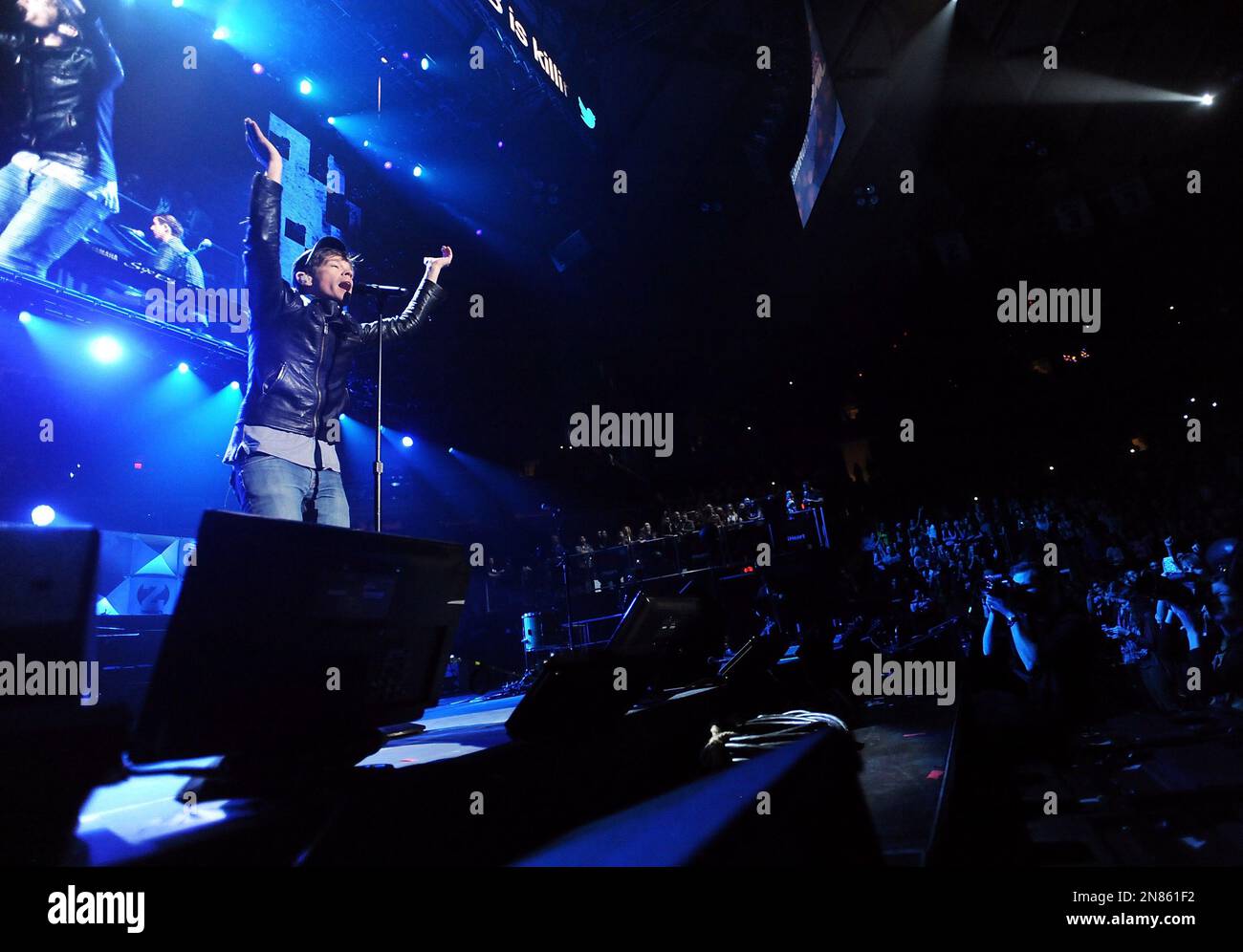 Singer Nate Ruess of the band fun. performs at Z100's Jingle Ball 2012 ...