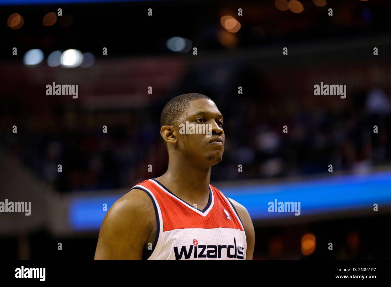 Washington Wizards forward Kevin Seraphin (13) from France, walks on ...