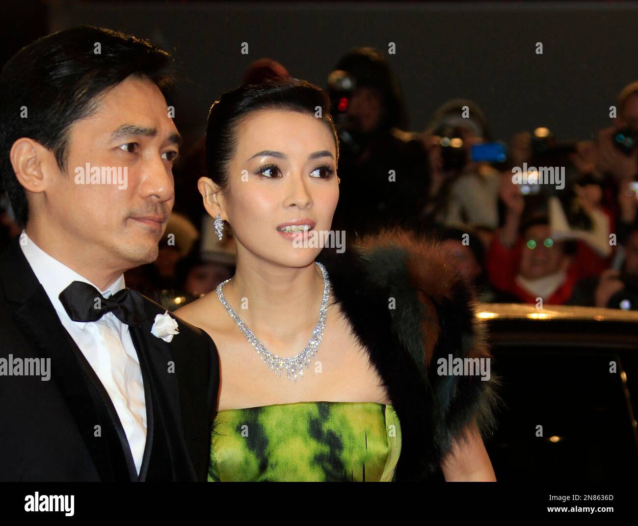 Actors Tony Leung and Zhang Ziyi arrive on the red carpet for the ...