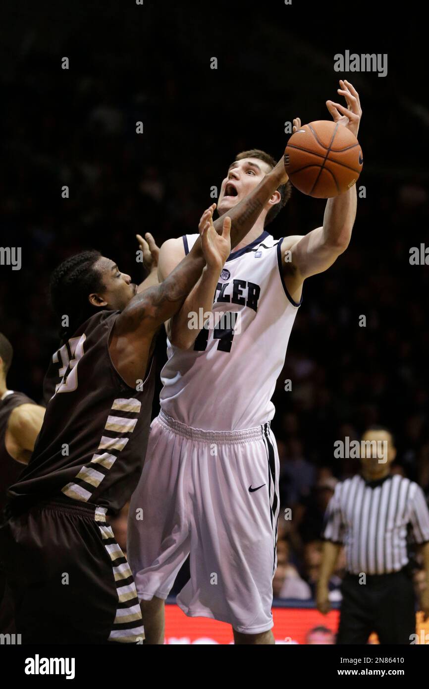 Butler center Andrew Smith, right isd fouled by St. Bonaventure forward ...