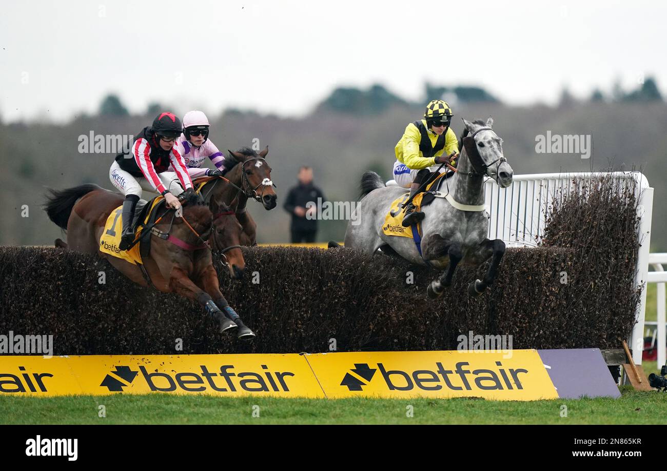 Funambule Sivola ridden by Charlie Deutsch (left) clears a fence before ...