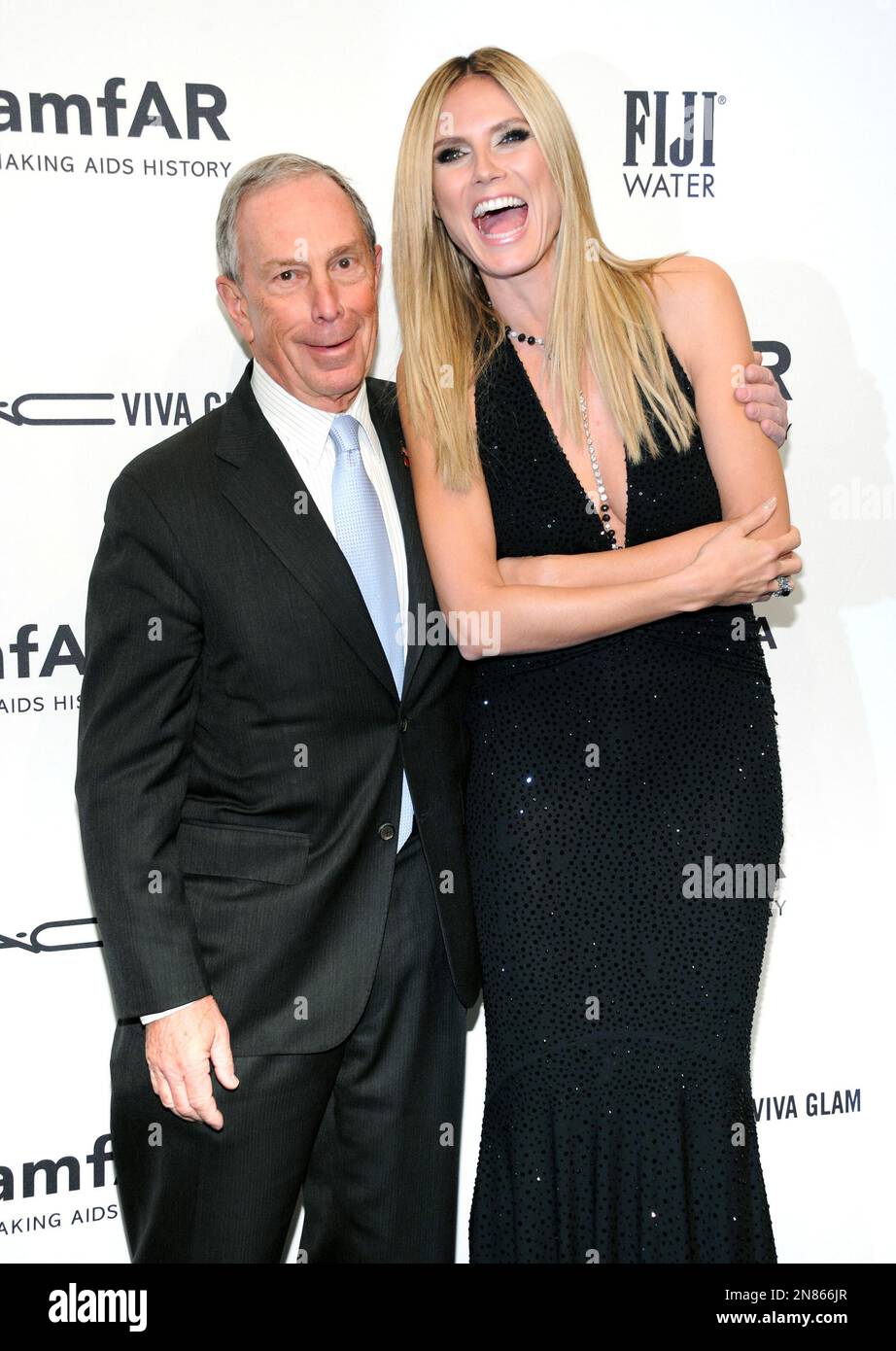New York Mayor Michael Bloomberg and honoree Heidi Klum attend amfAR's ...