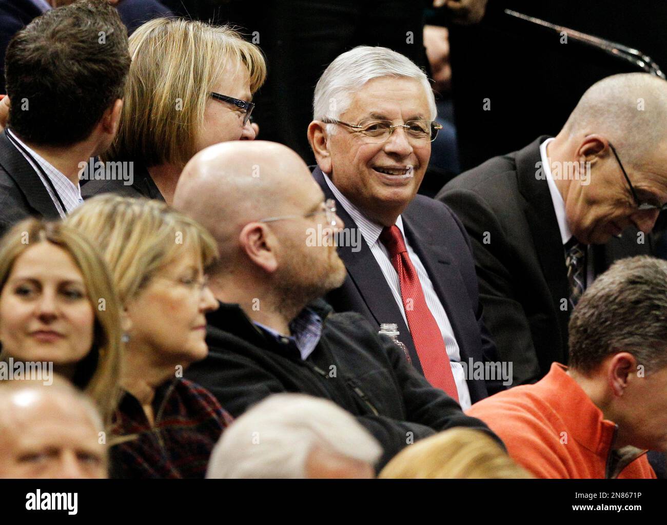 NBA Commissioner David Stern sits in the stands during the first half ...