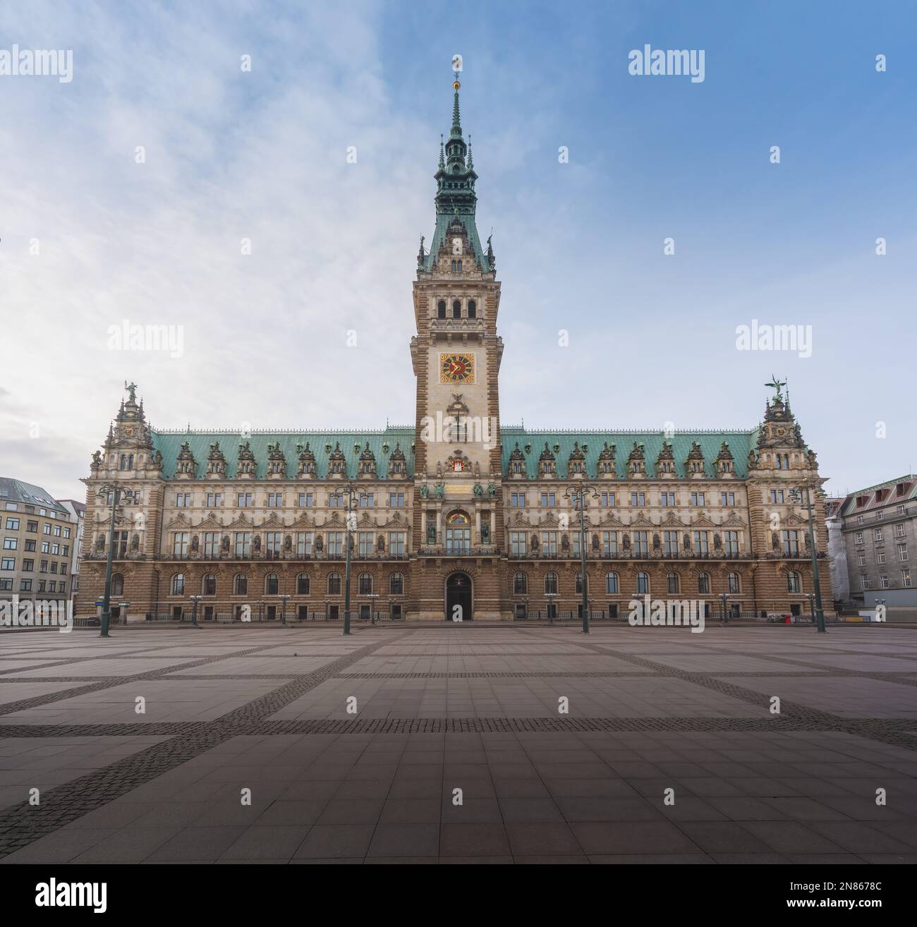 Hamburg City Hall at Rathausmarkt Square - Hamburg, Germany Stock Photo ...