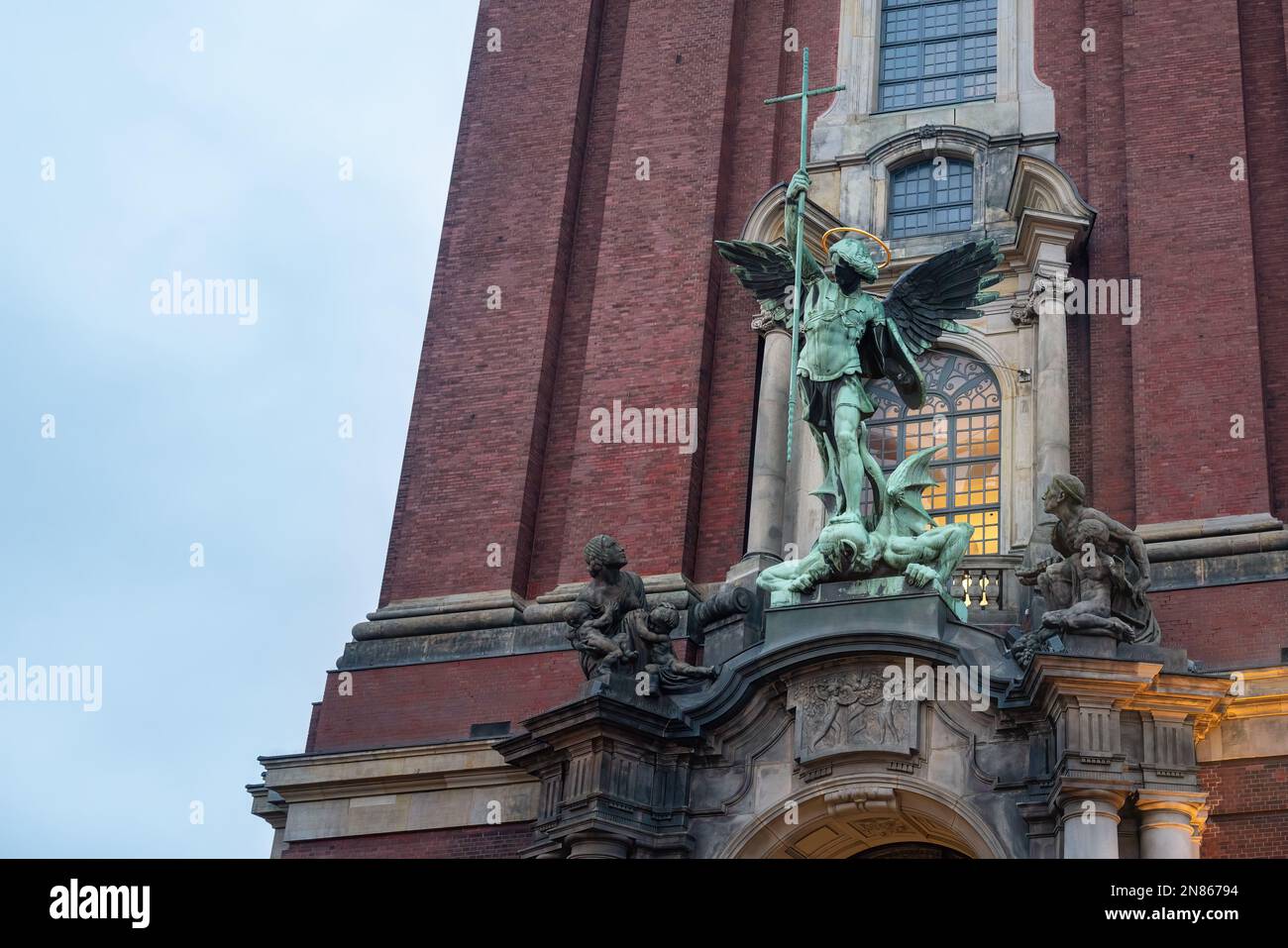 St. Michael Victory over the Devil Sculpture at St. Michael Church ...